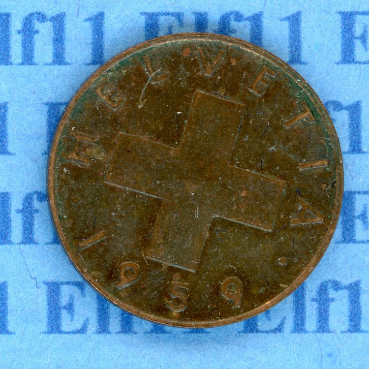 CHF___0.01 1959 -vz 1 Rappen (Gebraucht) in Widnau für CHF 2 – mit Lieferung auf Ricardo kaufen