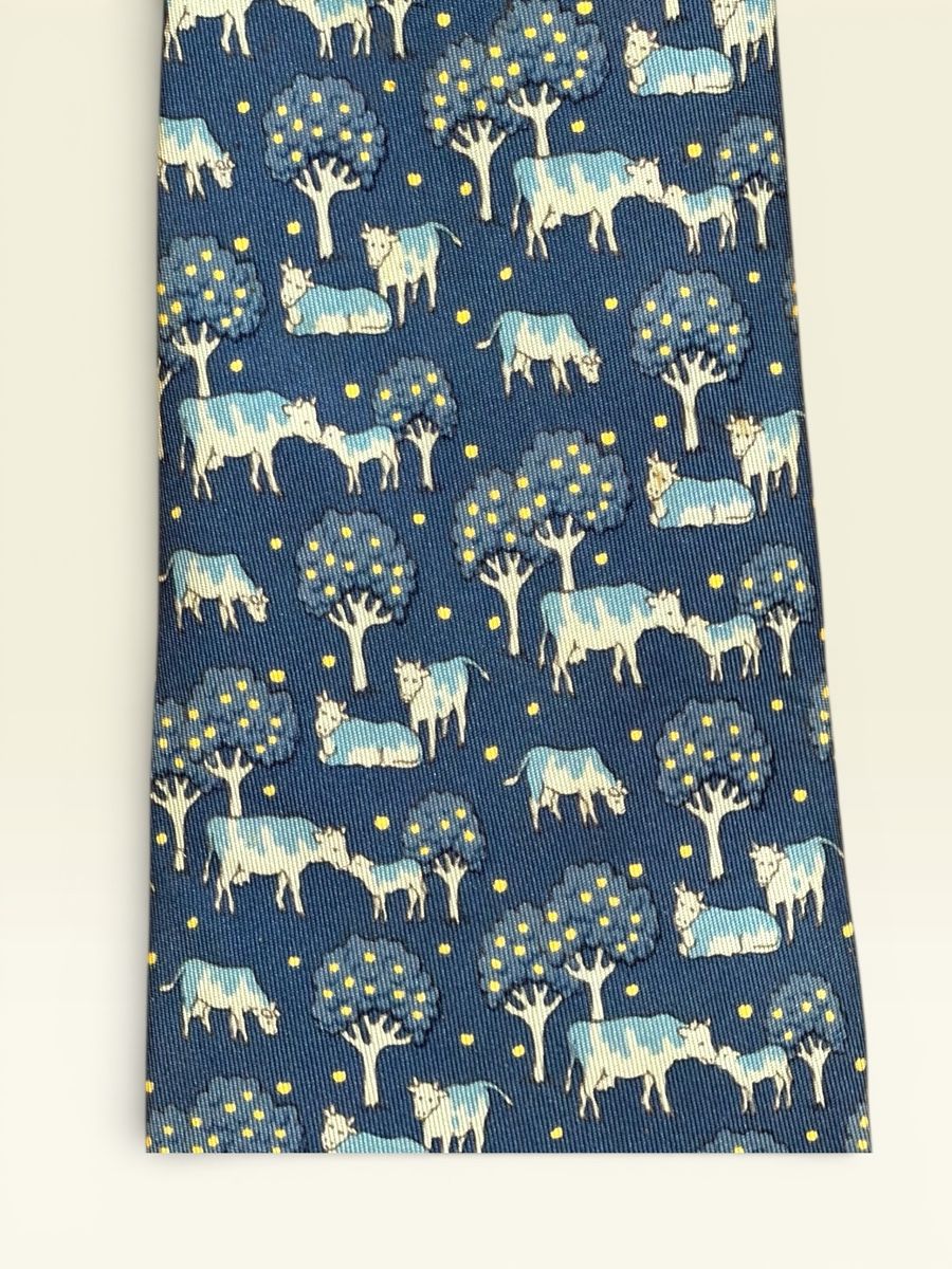 Hermes Silk Tie Cows and Trees Pattern - Great Gift Idea! (Gebraucht ...
