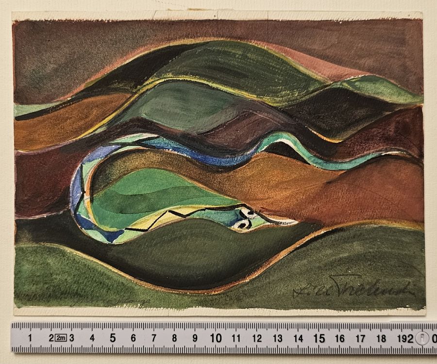 Lill Tschudi Gouache "grüne Schlange 1958" hoch dotiert (Gebraucht) in ...