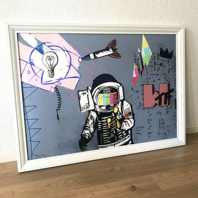 Science Pop Art Astronaut Kunst Modern Bild NASA Rakete WTF (Neu ...