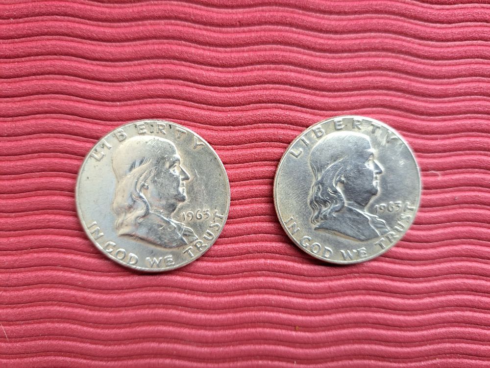 2 US Franklin Half Dollar Silbermünze von 1965 (Gebraucht) in ...
