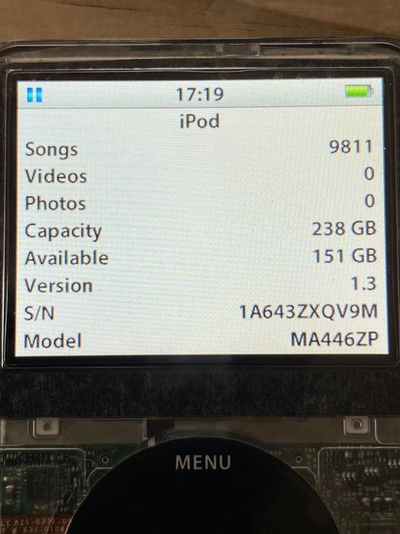 iPod Classic 5.5th gen. Video with SSD 240GB + 2000 mAh akku (Gebraucht ...