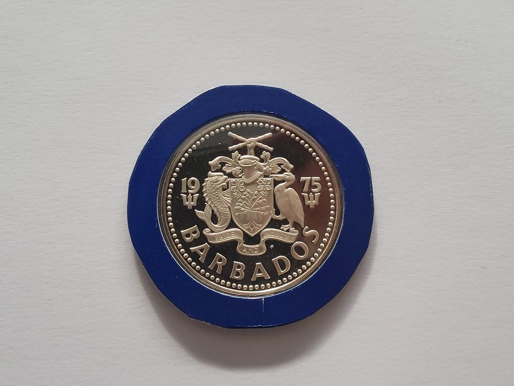 5 Dollar 1975 PP Barbados Silber 800‰ 31.1g (Neu (gemäss Beschreibung ...
