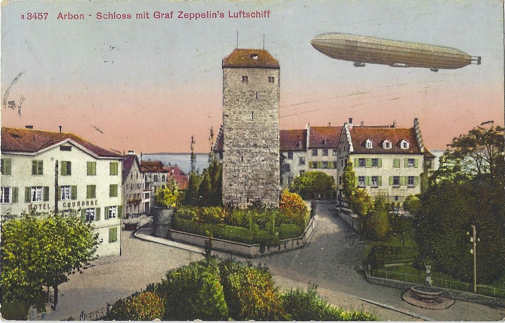 R 3457 Arbon - Schloss mit Graf Zeppelin's Luftschiff | Kaufen auf Ricardo R 3457 Arbon - Schloss mit Graf Zeppelin's Luftschiff | Kaufen auf Ricardo