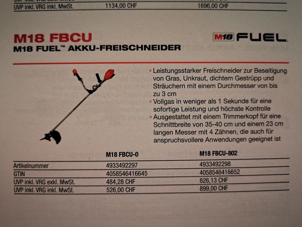 Milwaukee M18 FCBU | Kaufen auf Ricardo