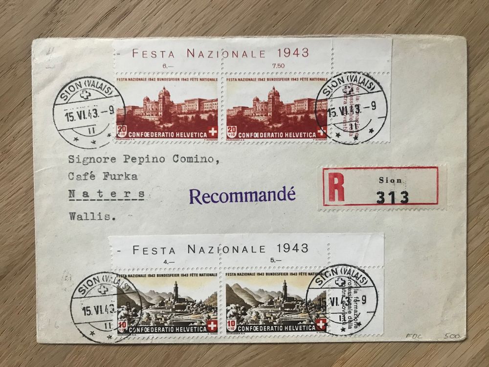 Pro Patria FDC 1943 mit Adresse in die USA (Gebraucht) in Roggenburg für CHF 70 – mit Lieferung ...