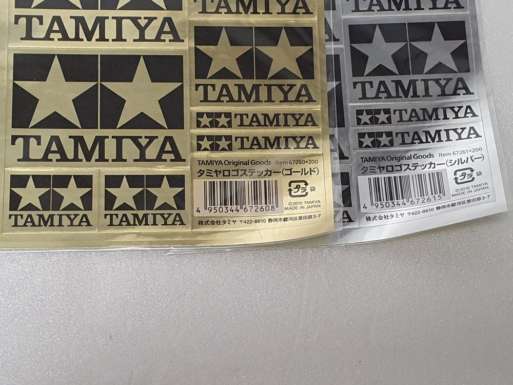 Tamiya Logo Stickers weiss, silber, gold und klar (Neu (gemäss ...