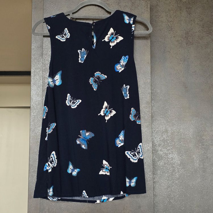 🐸 BPC VISKOSE BLUSE / TOP SCHMETTERLINGE 38 MARINE BLAU (Gebraucht) in ...