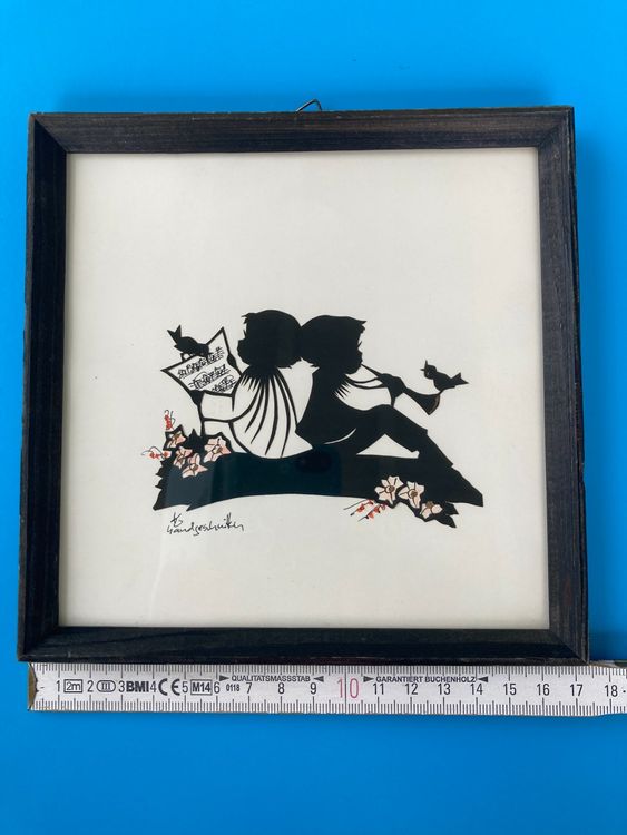 ORIGINAL SCHERENSCHNITT MÄDCHEN und JUNGE AM MUSIZIEREN | Kaufen auf ...