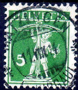 MATZINGEN 1914 TELLKNABE MIT ARMBRUST 5 RP VOLLSTEMPEL -U238 (Gebraucht) in Losone für CHF 1.5 ...