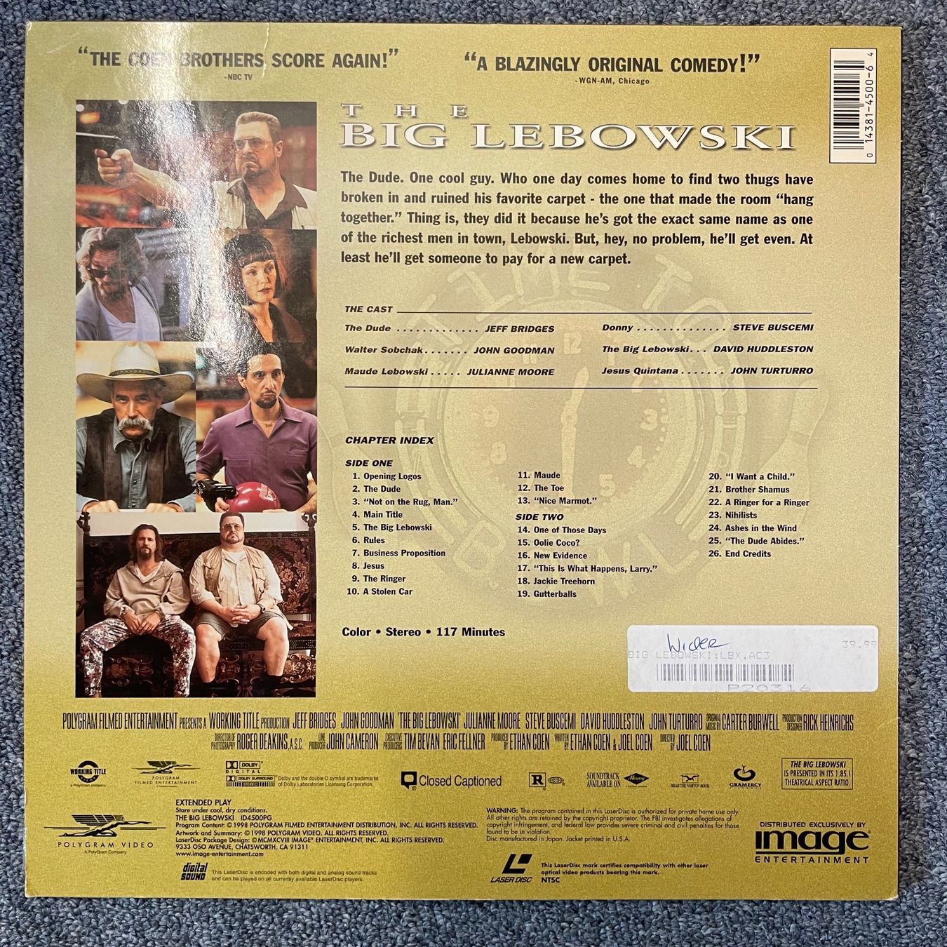 RARE - The Big Lebowski - LASER DISC - Englisch Original (Gebraucht) in ...