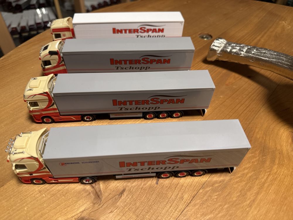 4 MODELL LKW INTERSPAN Tschopp (Gebraucht) in Schenkon für CHF 250 – mit Lieferung auf Ricardo ...