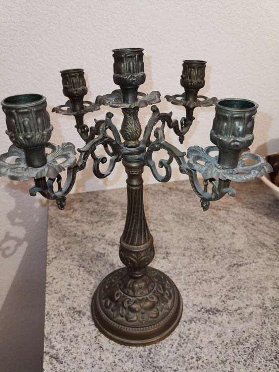ALTER FÜNFARMIGER KERZENHALTER JUNGENDSTIL ART-MESSING | Kaufen auf Ricardo