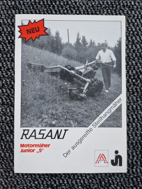 Original Prospekt Rasant Motormäher Junior "S" (Gebraucht) in Dürnten ...