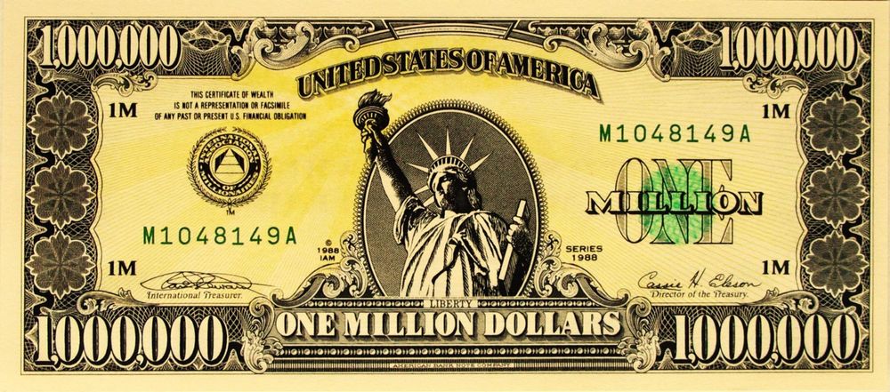 original 1 MILLION DOLLAR BILL 1988 (Neu und originalverpackt) in Lohn ...