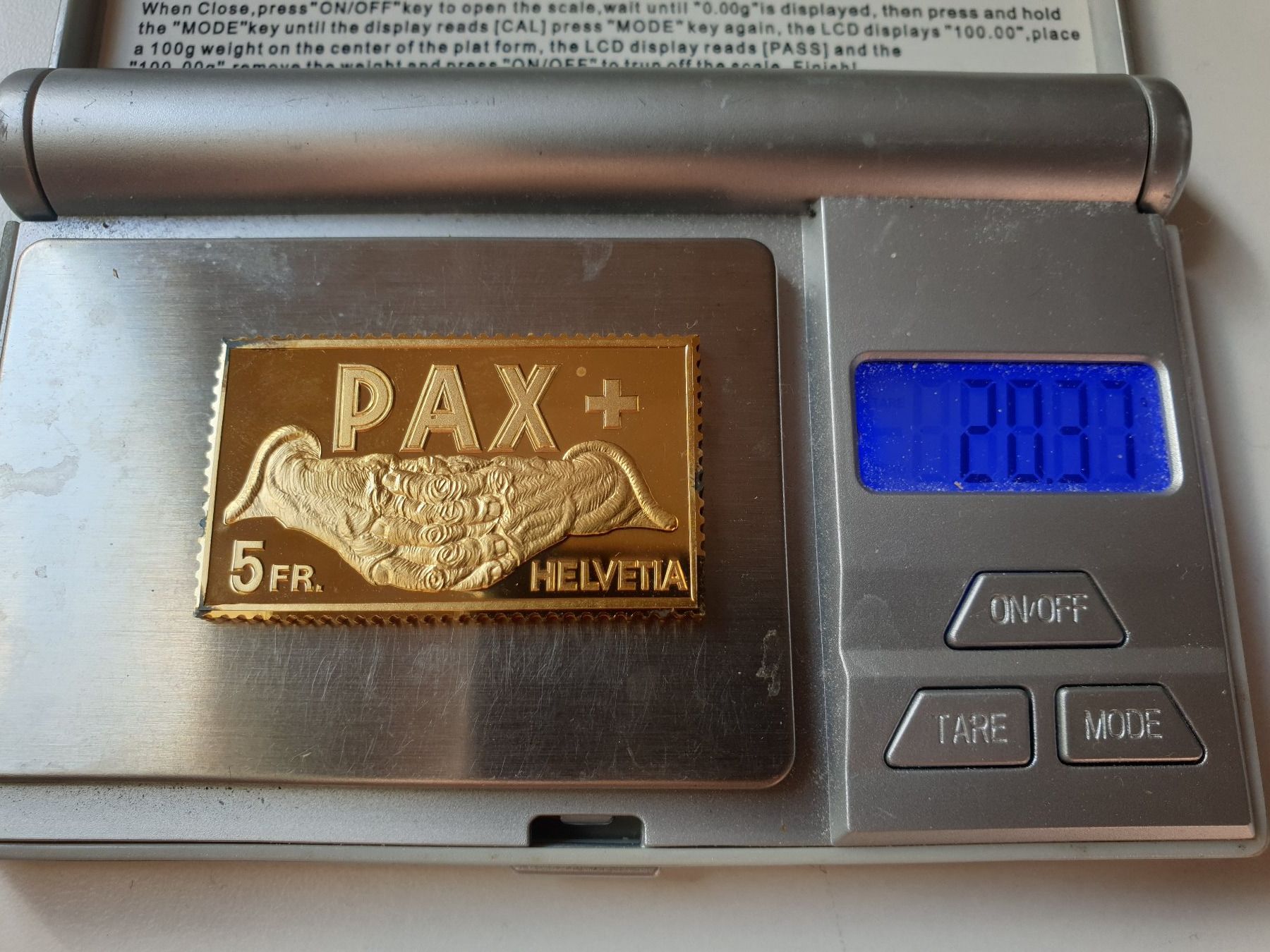 🇨🇭🤍 Swiss Post Gold-plated Silver: Pax *20.37g .925* (Gebraucht) in ...