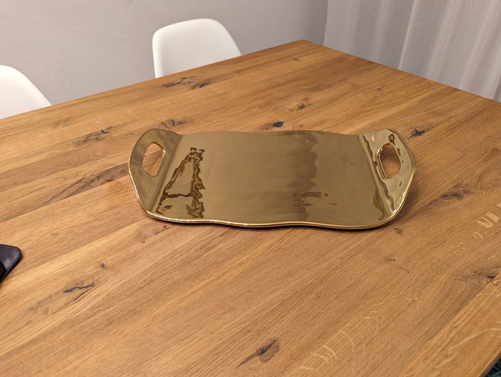 goldiges Tablett aus Keramik | Kaufen auf Ricardo