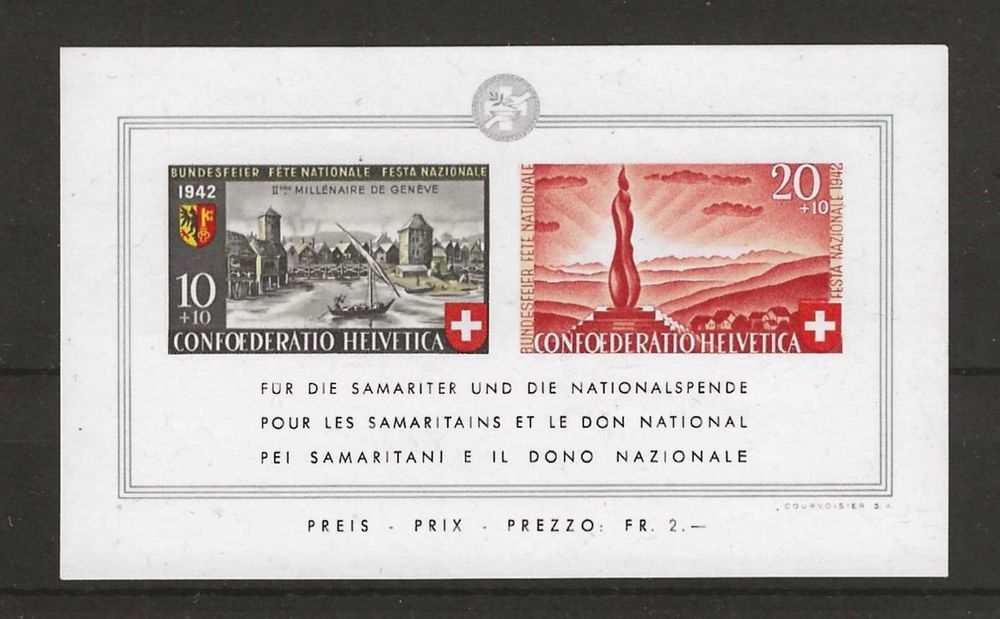 1942 : Bundesfeier Block II - postfrisch ** (Neu (gemäss Beschreibung)) in Gümligen für CHF 10 ...