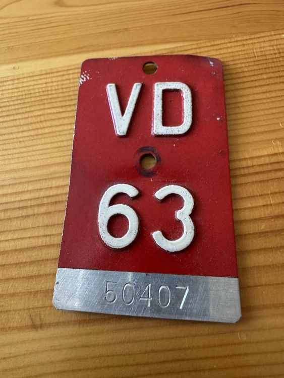 Plaque de vélo vintage VD 63 - Objet de collection rare! (D'occasion) à ...