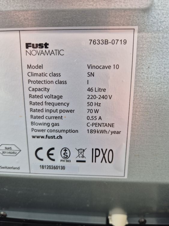 Fust Novamatic Vinocave 10 Weinkühler - mit gebrauchsspuren (Gebraucht ...