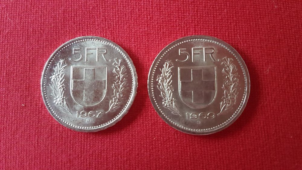 2 x 5 Franken Silbermünzen 60ger Jahre ab nur 1 Franken!! (Gebraucht) in Camignolo für CHF 17 ...