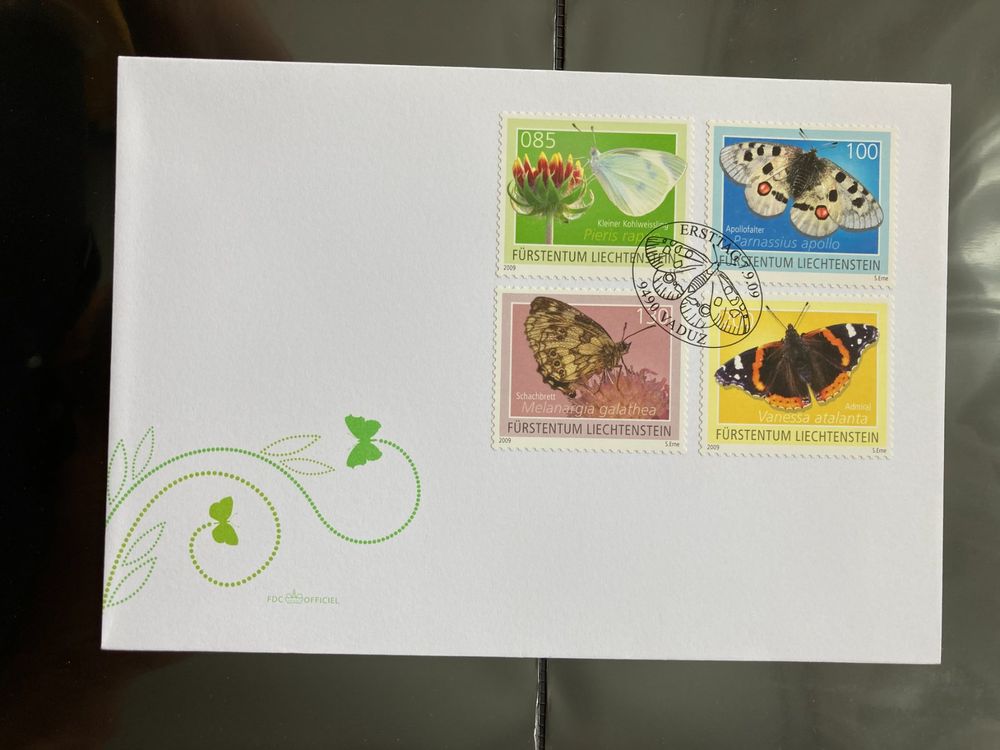 Liechtenstein 2009 FDC Satz Schmetterlinge Admiral Apollofal (Neu (gemäss Beschreibung)) in ...