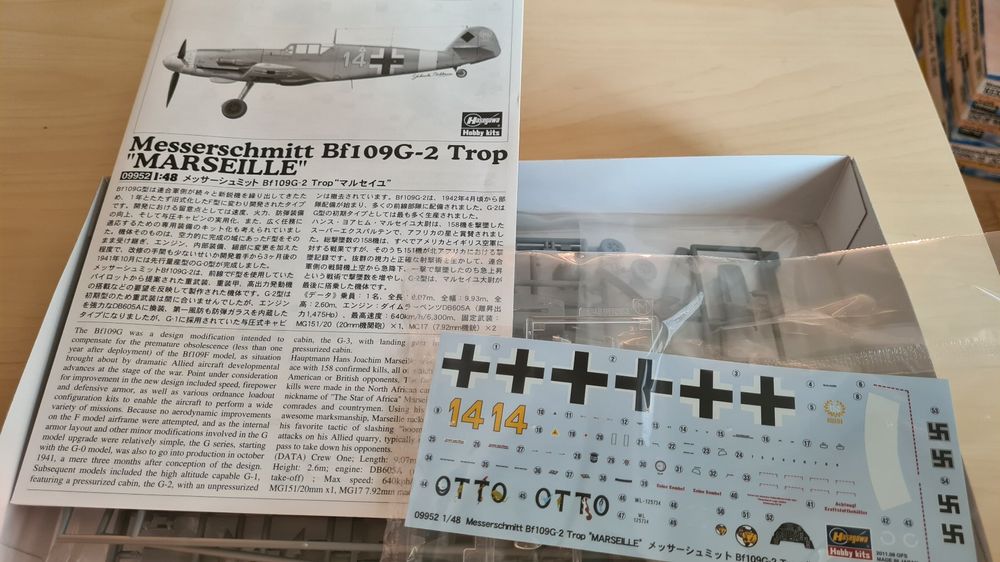 1:48 Messerschmitt Bf 109 G-2 Marseille - Hasegawa 09952 (Gebraucht) in Bassersdorf für CHF 28 ...