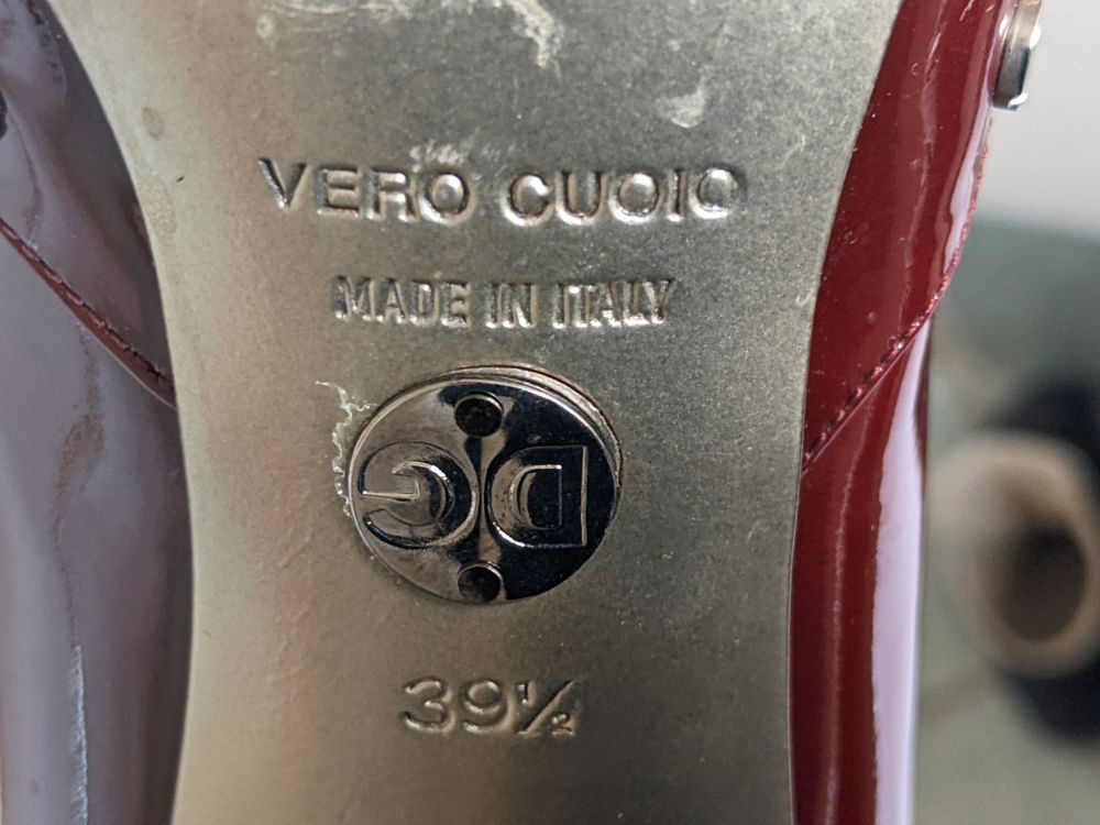 DOLCE&GABBANA : Escarpins peptoes cuir verni bordeaux 39.5 (Neuf (Voir ...