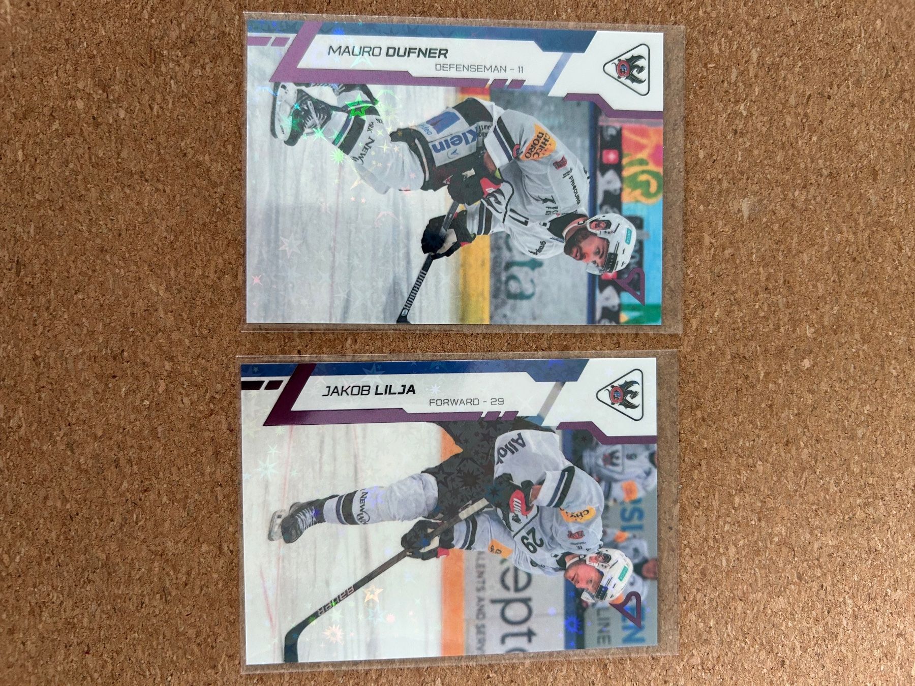 HC Fribourg Purple Parallel 2 Card Lot (Dufner / Lilja) (Neu (gemäss ...