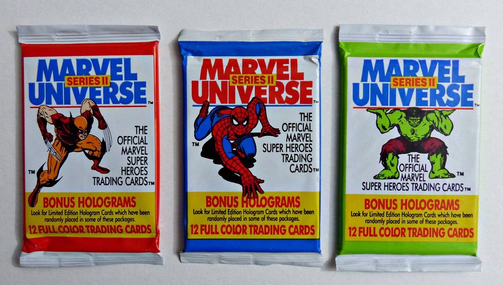MARVEL UNIVERSE 2 LOT 3 SEALED TRADING CARD PACKS IMPEL 1991 (Neu und ...