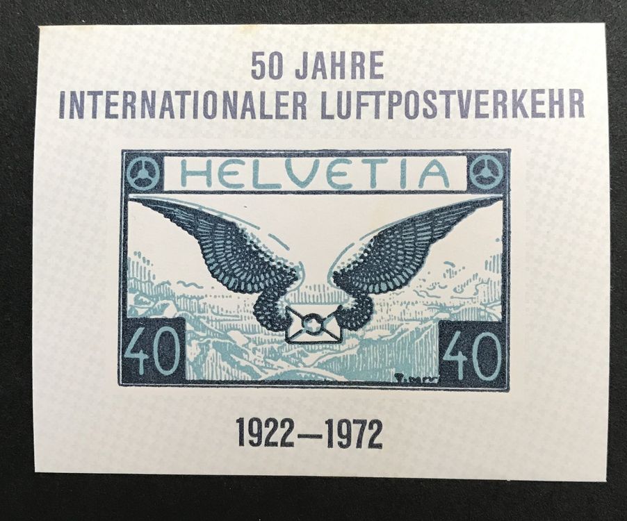 VIGNETTE 50 JAHRE INTERNATIONALER LUFTPOSTVERKEHR 1922-1972 | Kaufen auf Ricardo