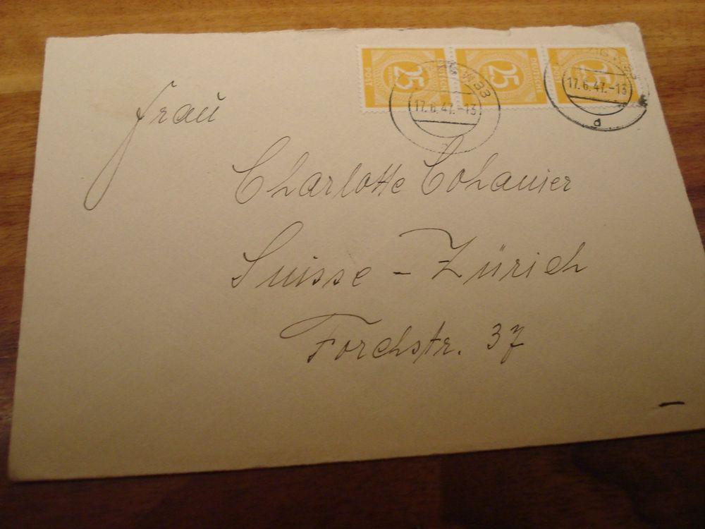 Brief 1947, Dt. Post, nach Zürich, russ. Zone (Gebraucht) in für CHF 1 ...