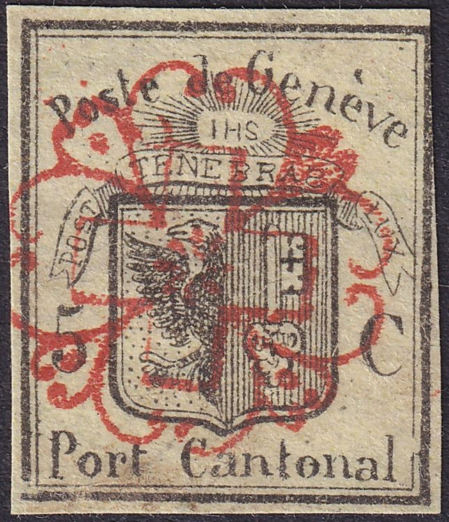 1845, Nr.5 (Kleiner Adler) gute Ganzfälschung mit Rosette ! (Gebraucht ...