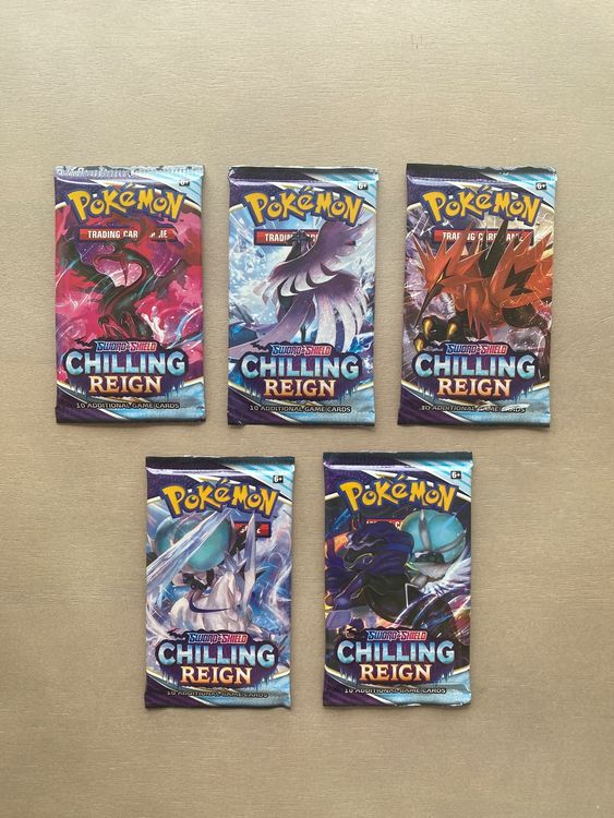 5 x Chilling Reign Booster Pack Art Set - Pokemon (Gebraucht) in Basel ...