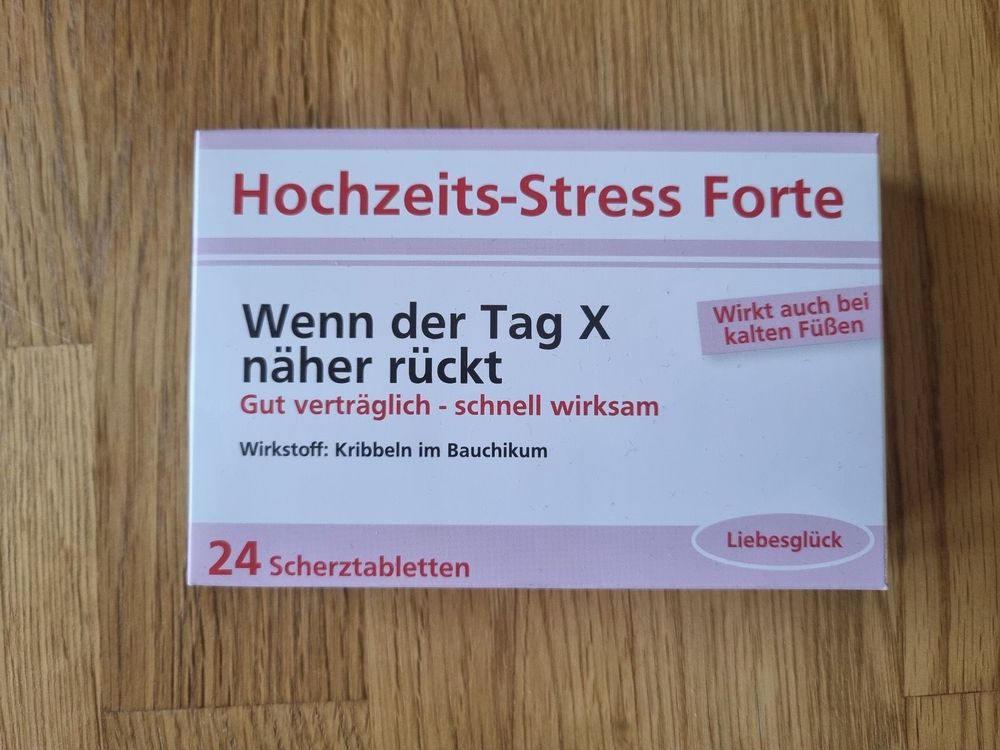 Tabletten "Hochzeitsstress Forte" (Gag für Hochzeit) (Neu und ...