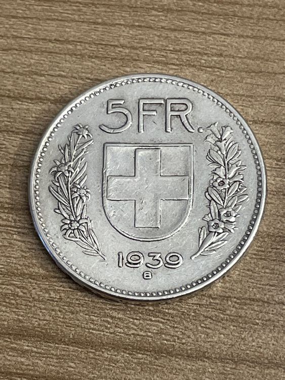5 Franken Schweiz 1939 Silber | Kaufen auf Ricardo