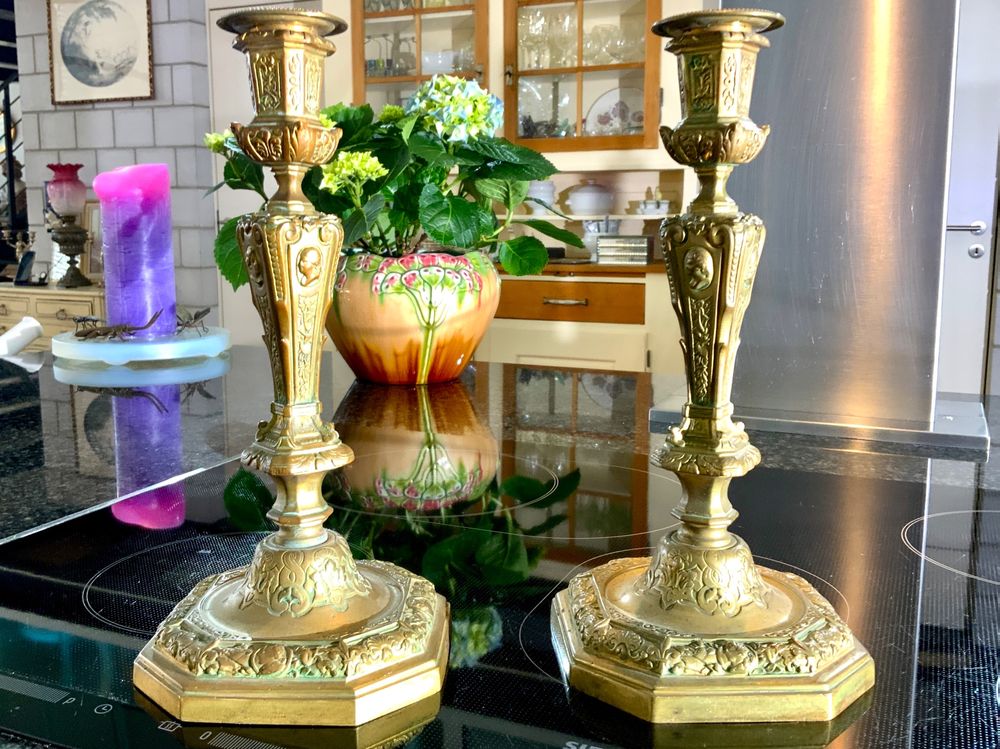JUGENDSTIL 2 KERZENHALTER BRONZE FRANKREICH UM 1900 (Gebraucht) in Biglen für CHF 26 – mit ...