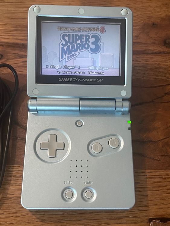 Nintendo Game Boy Advance SP - AGS-001 - Arctic Blue & Mario (Gebraucht ...