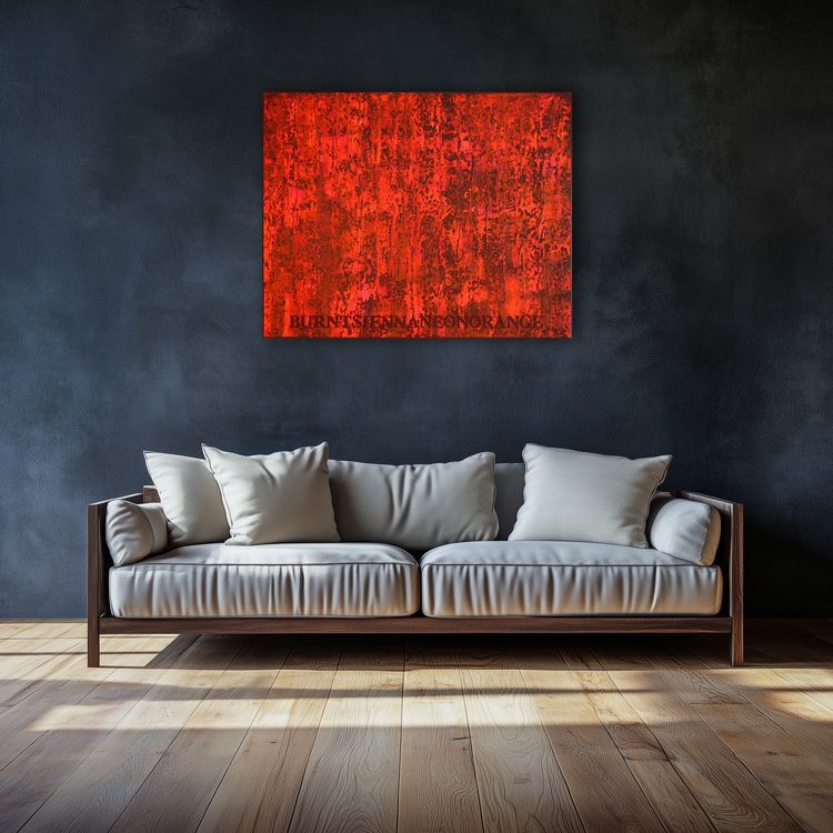 BURNT SIENNA NEON ORANGE – Feuriges Acrylbild Unikat (Neu und ...