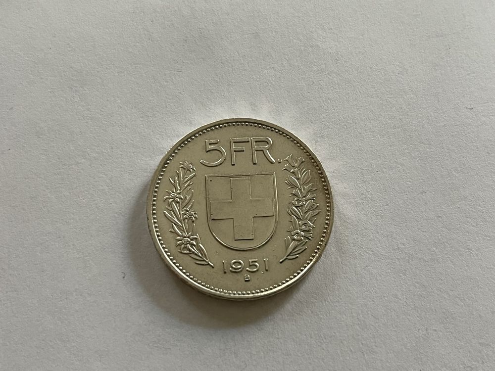 Moneta 5 franchi svizzeri in argento 1951 | Kaufen auf Ricardo