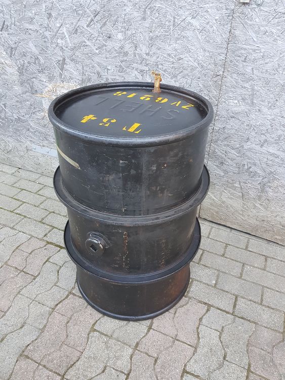 Shell Ölfass Stehtisch Bar, Vintage Industrie Möbel Tisch (Gebraucht ...