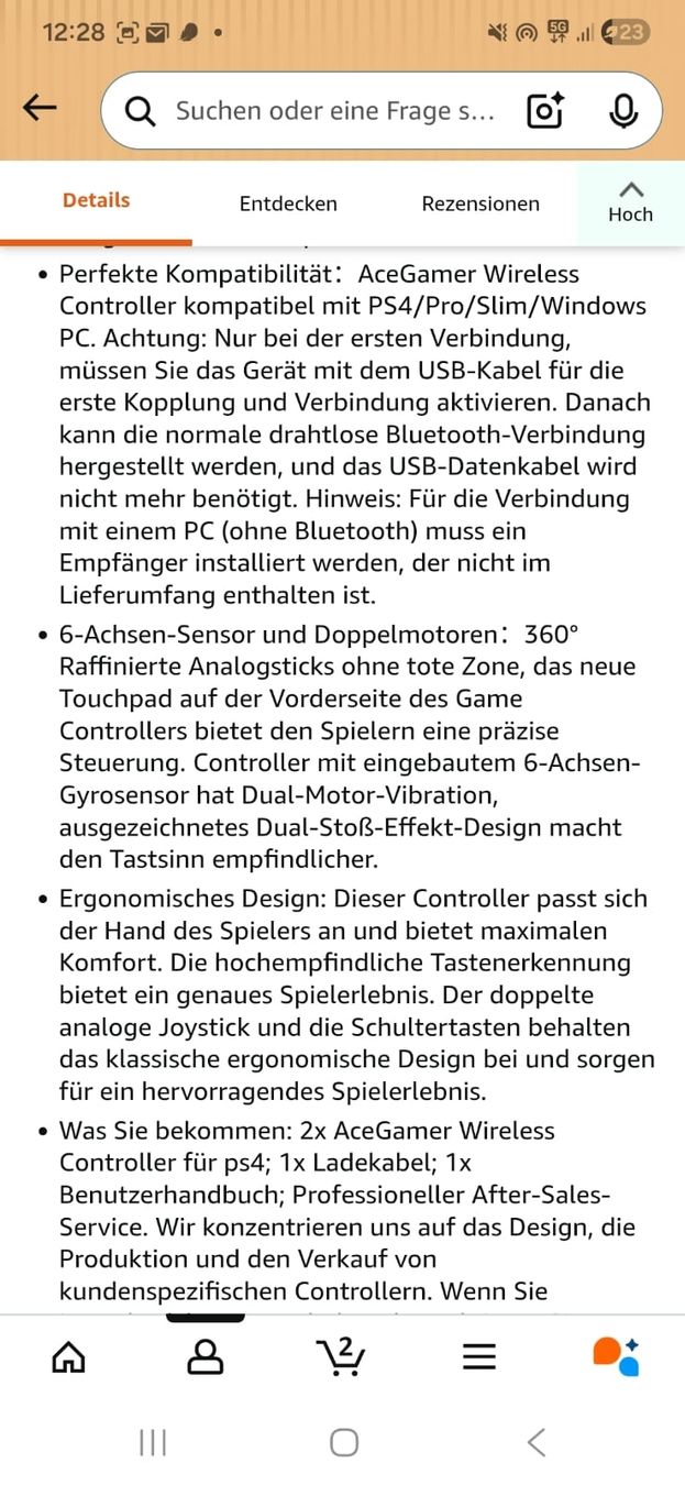 AceGamer Wireless Controller für PS4 und PC - 2Stk (Gebraucht) in Ilanz ...
