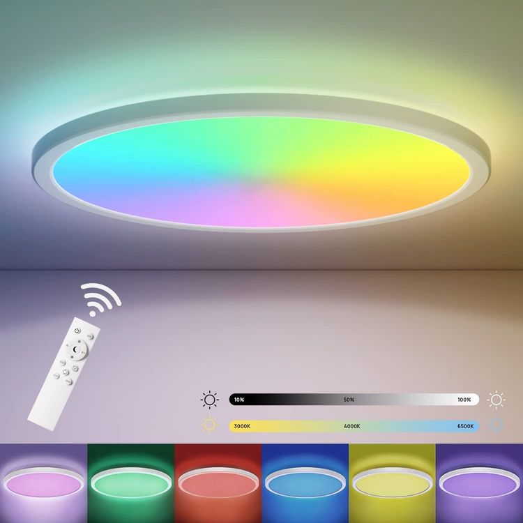 24W LED Rund Deckenleuchte Dimmbar RGB mit Fernbedienung | Kaufen auf ...