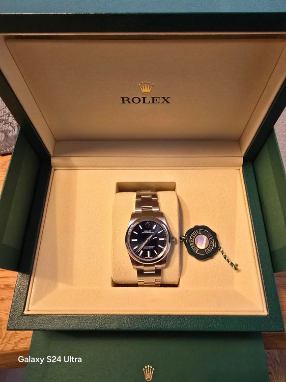 Rolex Oyster Perpetual 34 bleue 01/2025 ref 124200 (Neu und ...