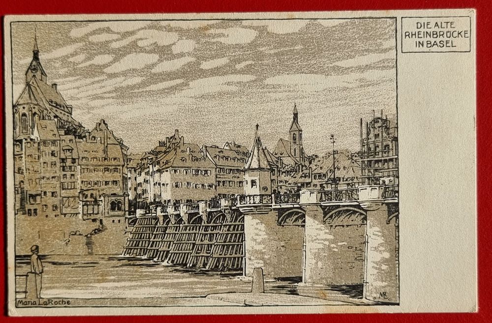 PRO JUVENTUTE KARTE ALTE RHEINBRÜCKE BASEL LA ROCHE 1916 (Neu (gemäss ...