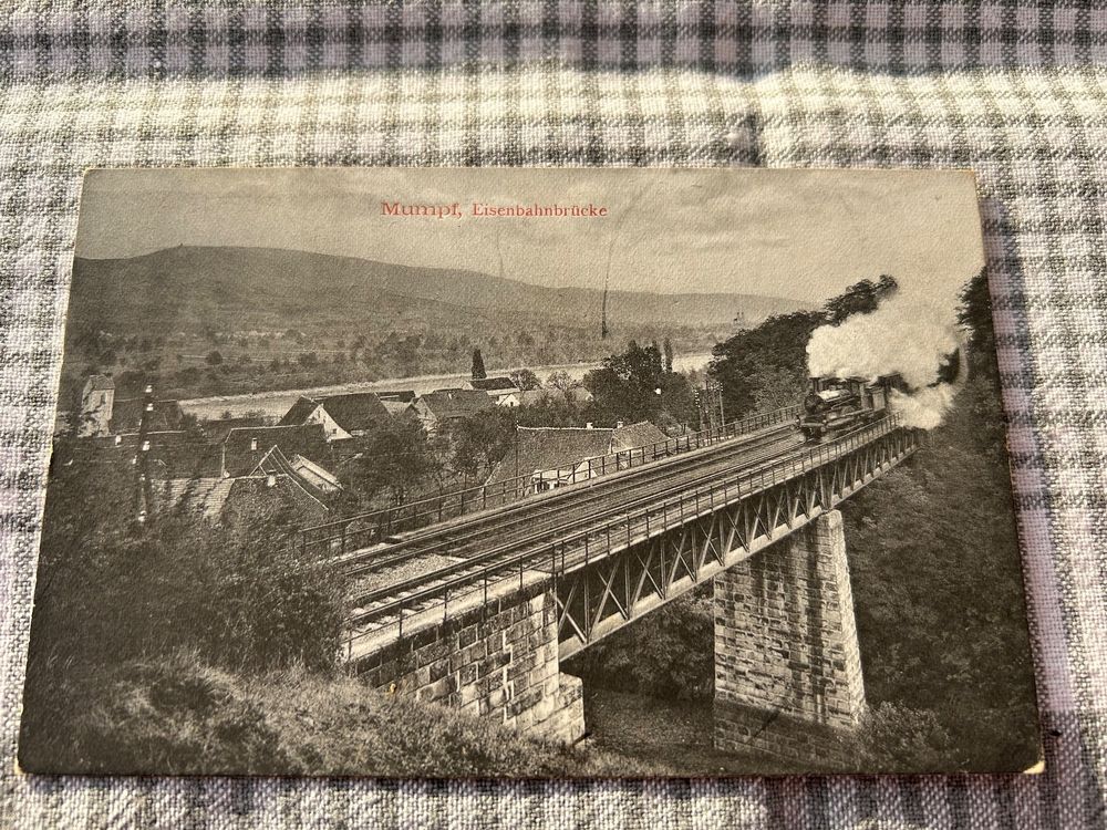 Alte Ansichtskarte Mumpf Eisenbahnbrücke mit Dampflok 1920 | Kaufen auf Ricardo