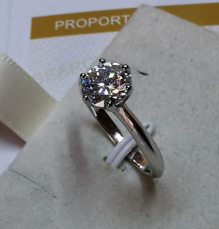 Bague argent S925 avec moissanite 1 ct certifiée GRA | Kaufen auf Ricardo