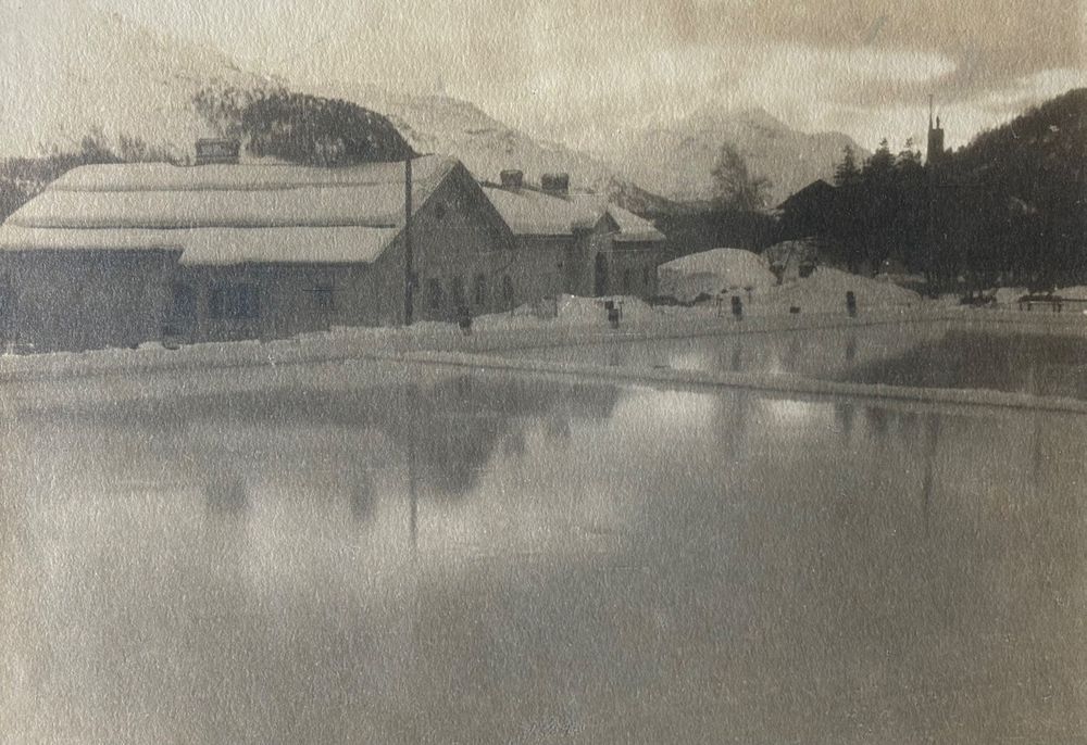 St. Moritz, verlassenes Eisfeld,1930, Piktoralismus, Vintage (Gebraucht ...