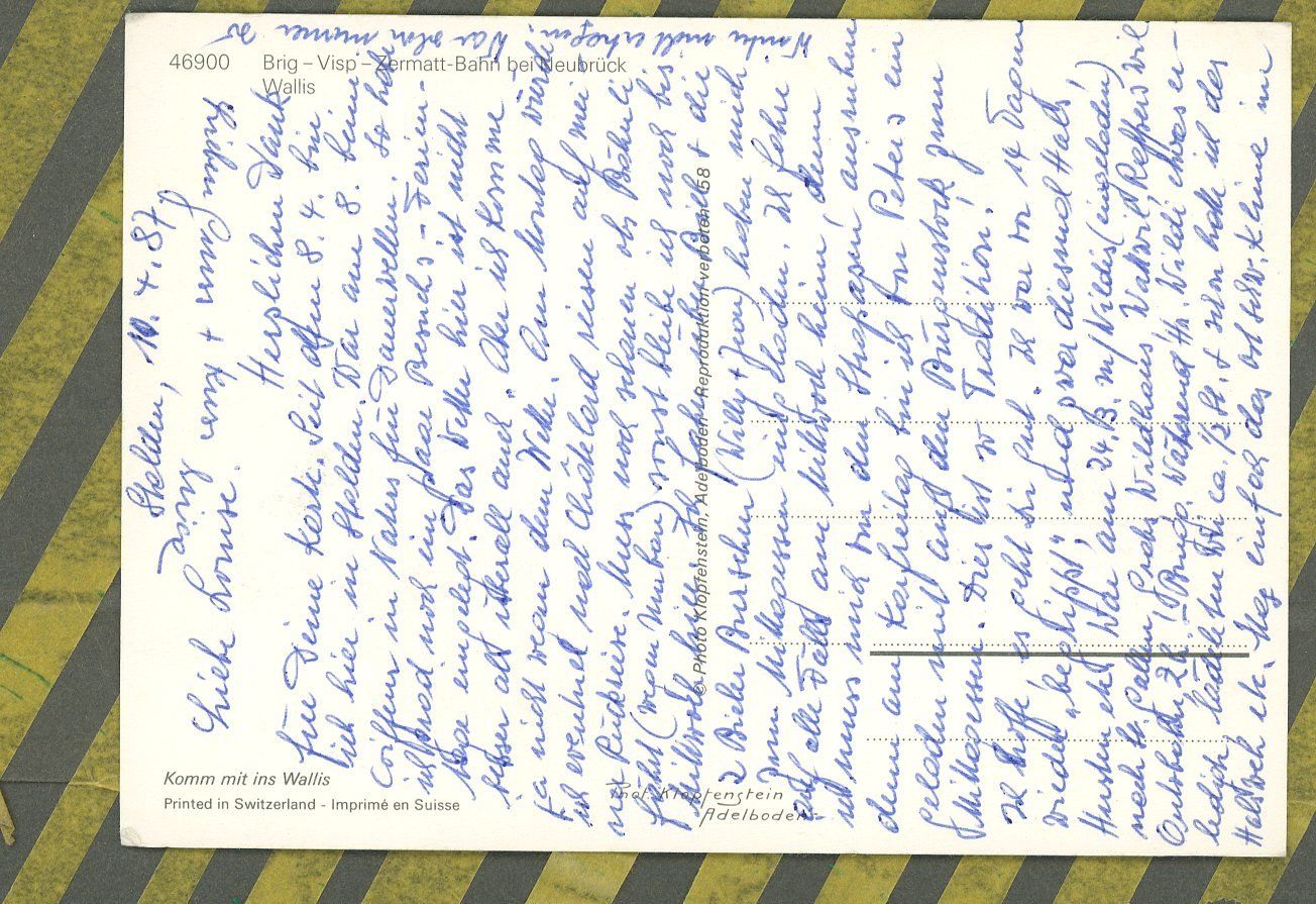 AK color Neubrück VS Vispertal, mit Bahn BVZ ≈ 1987 (Gebraucht) in ...