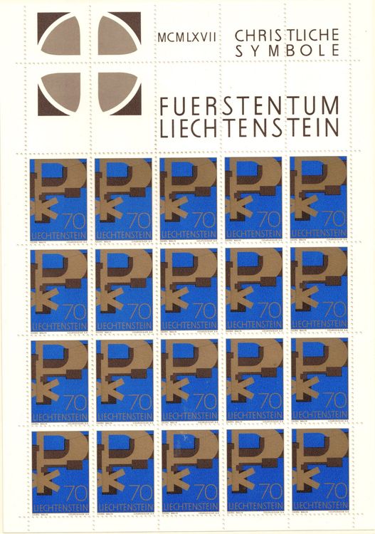 Kleinbogen Christliche Symbole 1967 postfrisch (Neu (gemäss Beschreibung)) in Mellingen für CHF ...